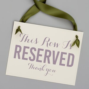 Reserved Row Sign This Row is Reserved Sign Reserved Chair - Etsy