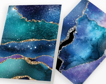 Mountain Galaxy Card Galaxy Greeting Card Space Card - Etsy