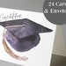 24 Congratulations Cards Graduate Watercolor Purple Black Grad Cap High ...