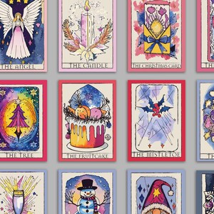 24 Tarot Inspired Christmas Cards Colorful Cosmic Illustrations With ...