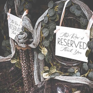 2 Reserved Row Signs - Formal Wedding Ceremony Seat Signage RR23C ...