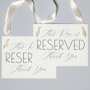 2 Reserved Row Signs - Formal Wedding Ceremony Seat Signage RR23C ...