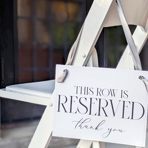 2 Reserved Signs for Wedding Chairs or Church Pews this Row is Reserved ...