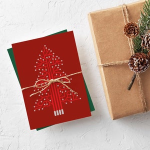 24 Computer Circuit Board Christmas Tree Cards W/ Envelopes RR1 | 6847 ...