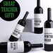 Funny Teacher Gift Wine Bottle Labels 4 Pack Christmas Present - Etsy