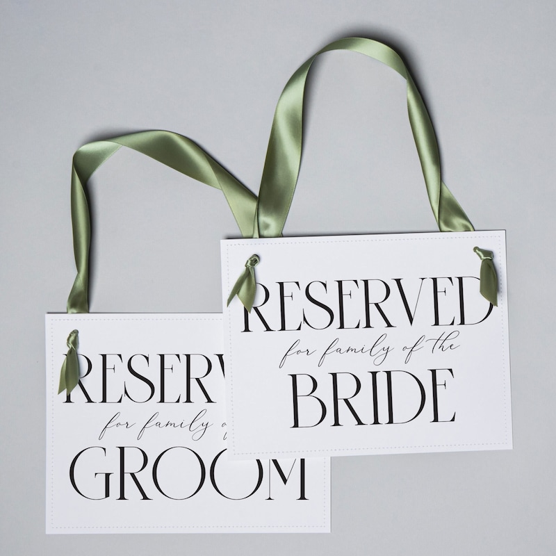 Wedding Ceremony Reserved Seating Signs - Etsy