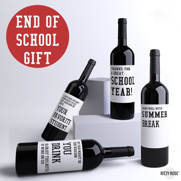 Teacher Wine Label - Etsy