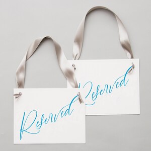Set of Two Reserved Signs for Chair or Pew at Wedding Ceremony ...