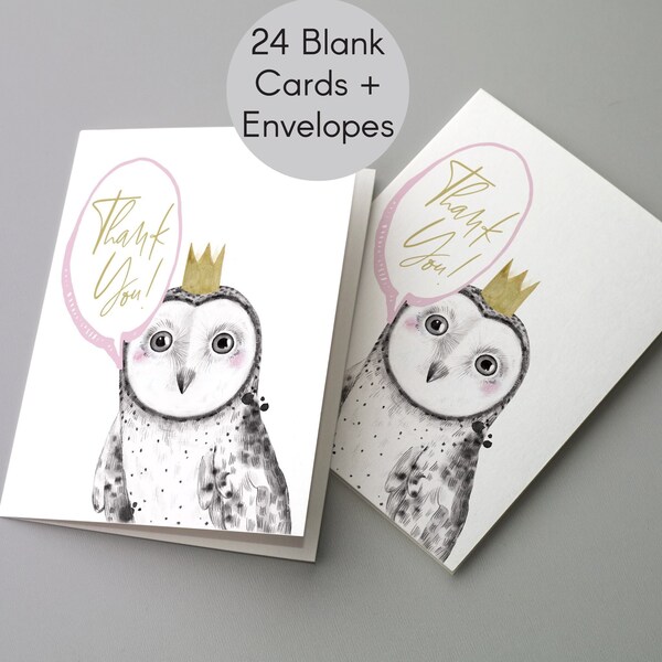 Owl Thank You Cards - Etsy