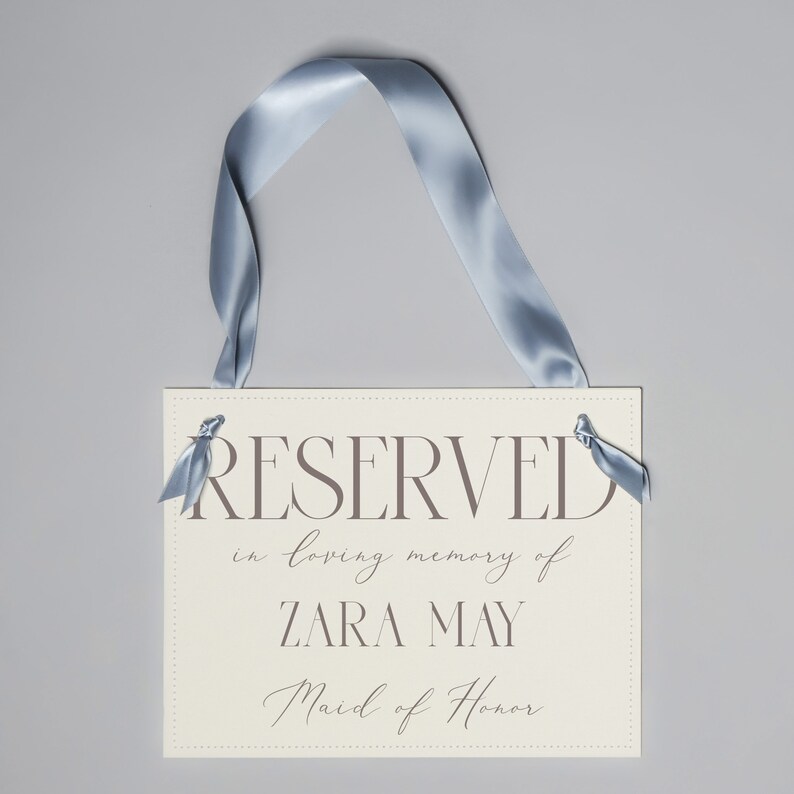 Personalized Reserved in Loving Memory of Name Seat Sign for - Etsy
