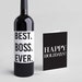 Funny Boss Wine Label Card Best Boss Ever Handmade Boss's Christmas ...