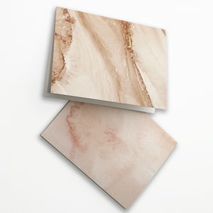 24-pack Beige-tone Marble Greeting Cards, Luxe Gilded Abstract Art Note ...