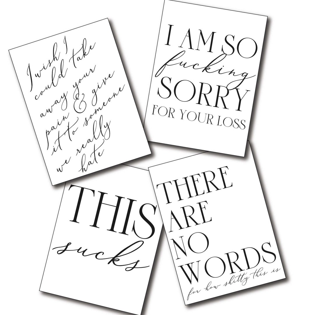 Empathetic Condolences Greeting Card Set 24-pack With Sincere Messages ...