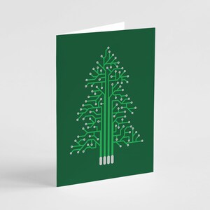 24 Computer Circuit Board Christmas Tree Cards W/ Envelopes RR1 | 6847 ...