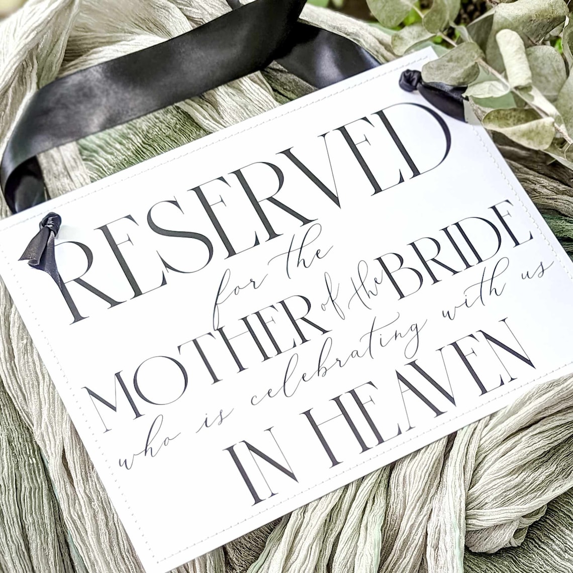 Mother of the Bride Memorial Sign for Wedding Chair Banner - Etsy