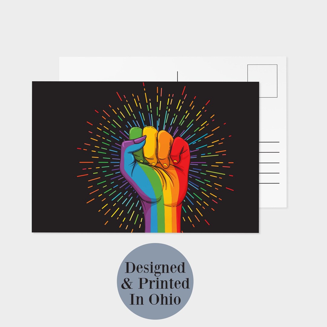 Pride Power Fist Rainbow Postcard Pack - 32 Inclusive Support Cards - Etsy