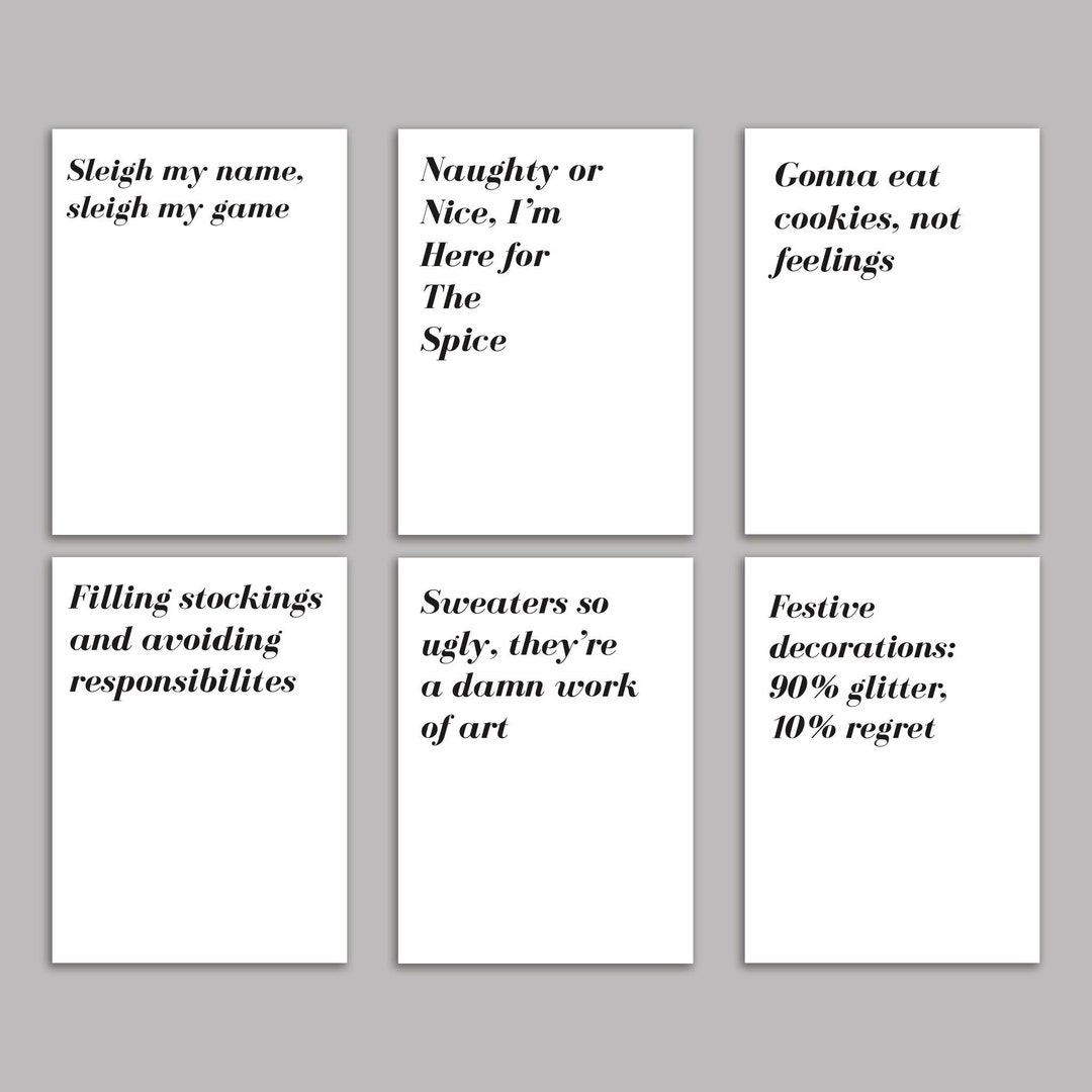 24 Snarky Christmas Cards in 6 Cheeky Modern Sayings + Envelopes - Etsy