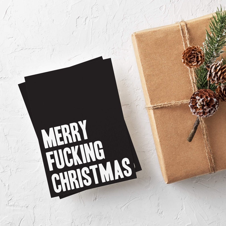 24 Merry Fucking Christmas Cards Merry Christmas Adult Etsy 5790