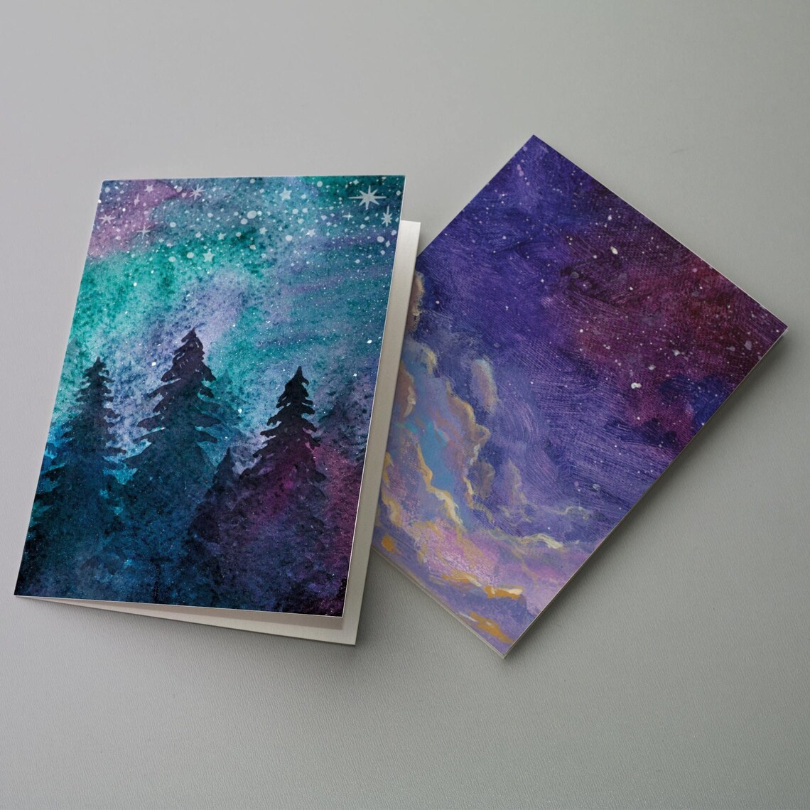 24 Starry Night Celestial Cards W/ 12 Designs + Envelopes RR2 6928 - Etsy