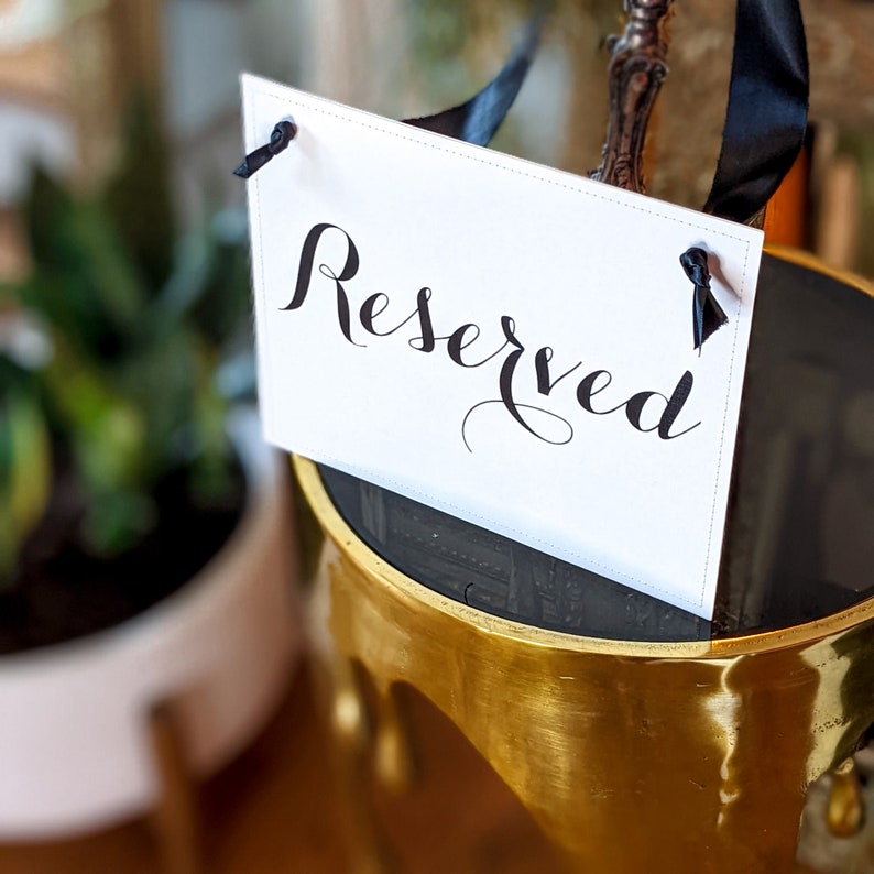 Set of 2 Reserved Signs Seat Banners Wedding Ceremony - Etsy