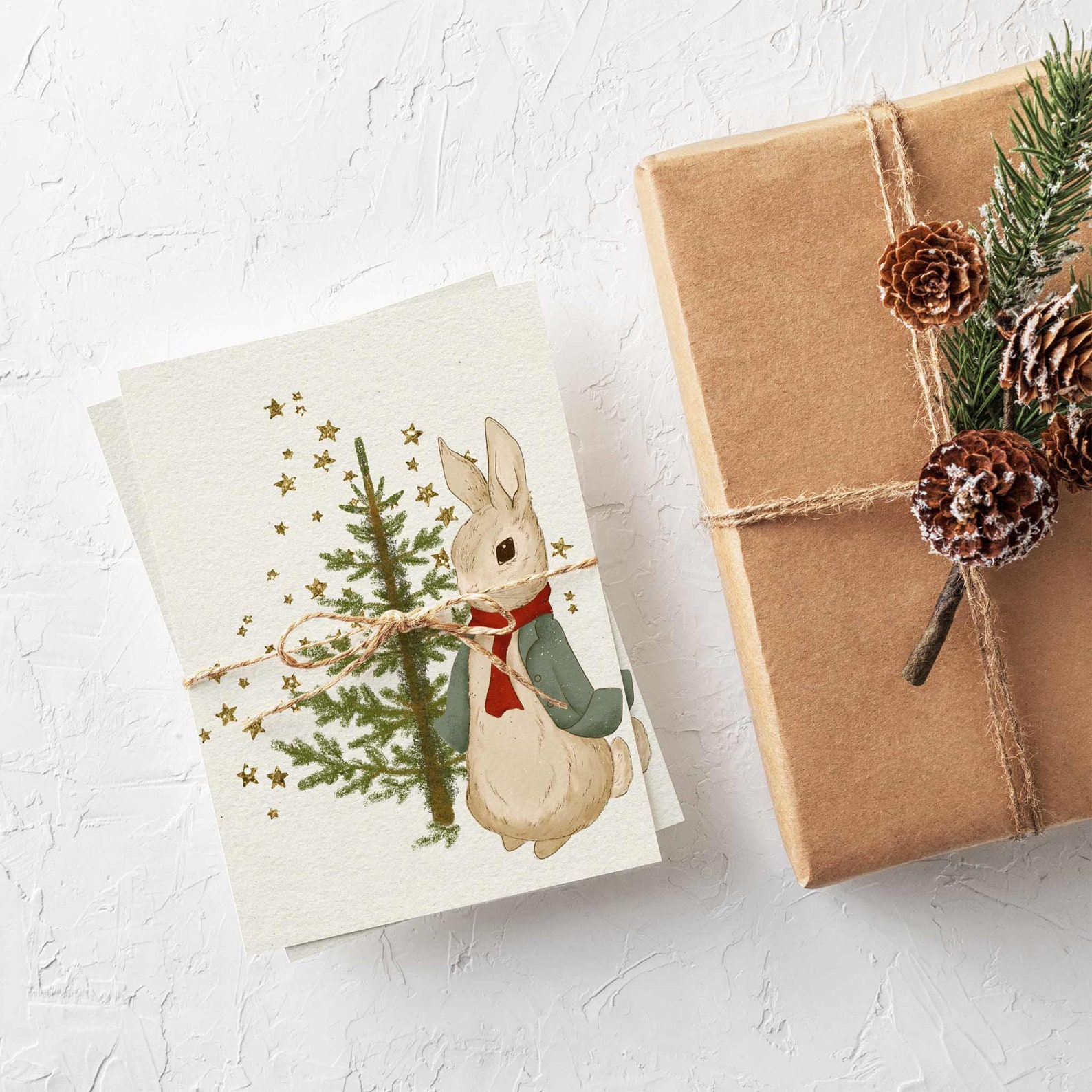 Rustic Woodland Christmas Greeting Cards With Envelopes – Single Design ...