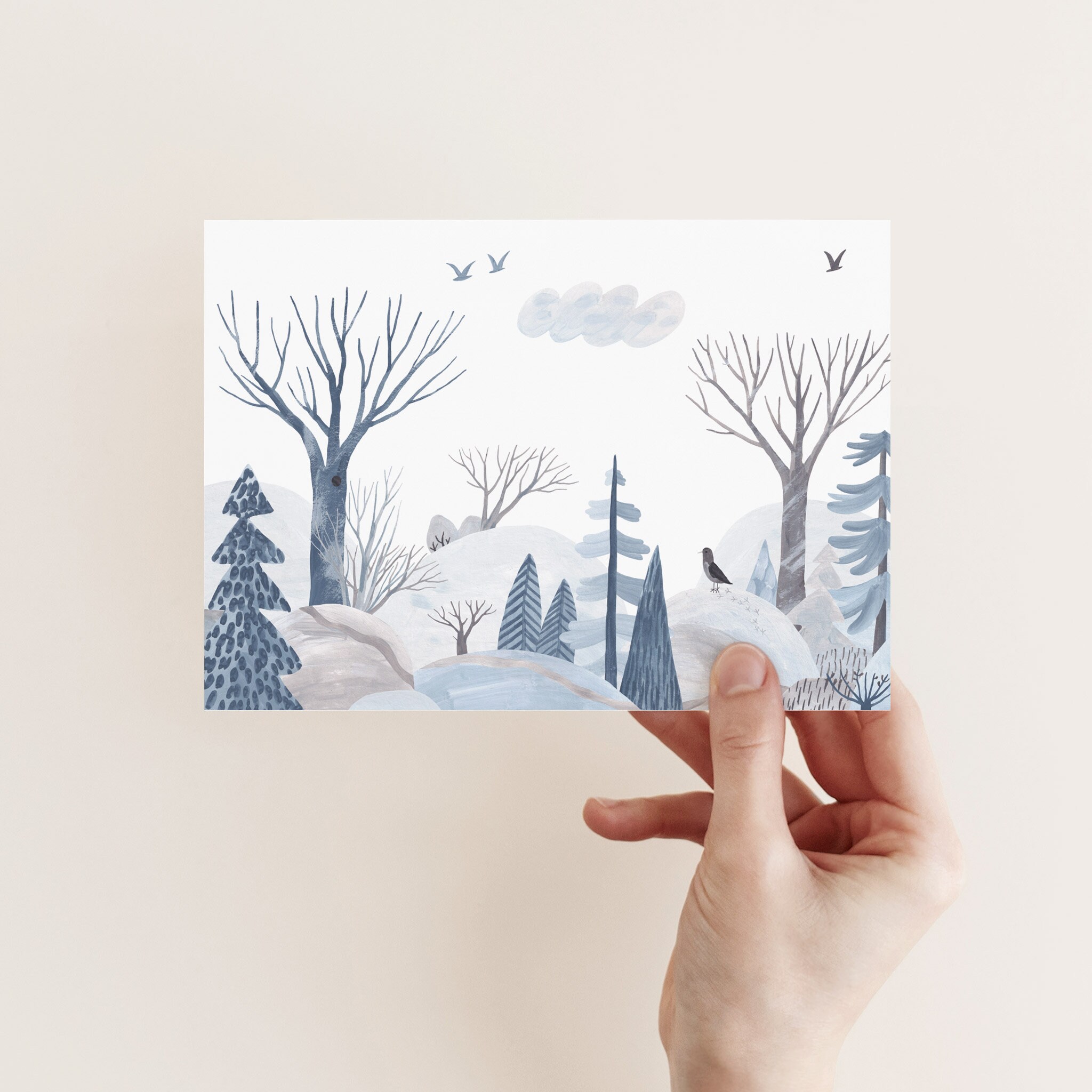 24 Winter Scene Greeting Cards + Envelopes | Happy Winter ...