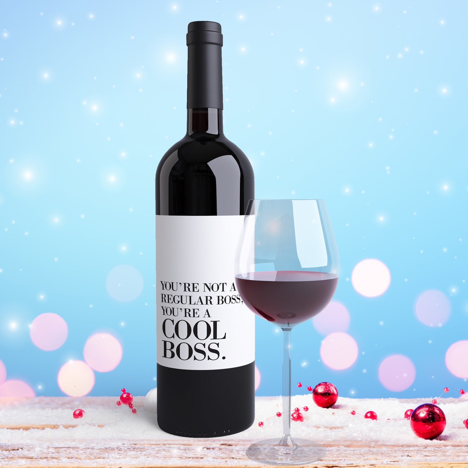 Holiday Boss Gift Happy Holidays Card Wine Label for Boss - Etsy
