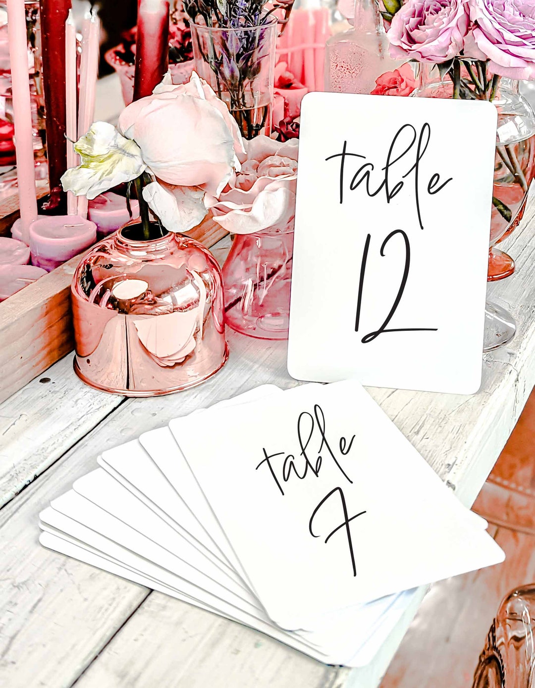 Modern Table Numbers Set - Chic Double-sided 4x6 Inch Cards, Black & White Seating Placement ...