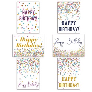24-pack of Rainbow Sprinkle Birthday Cards - 6 Assorted Multicolor ...