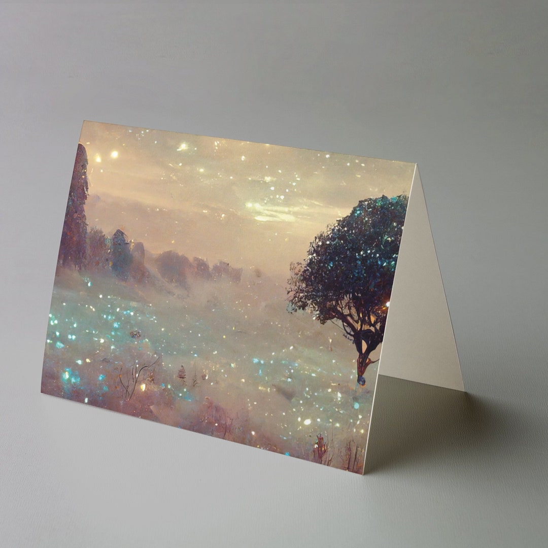 24-pack Enchanted Forest Greeting Cards, Twilight Mystique Nature Note ...
