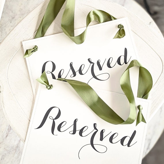 Set of 2 Reserved Signs Seat Banners Wedding Ceremony - Etsy