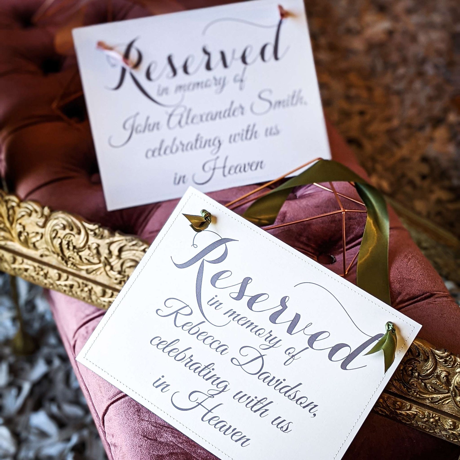 Personalized Memorial Sign Reserved in Memory of Name - Etsy