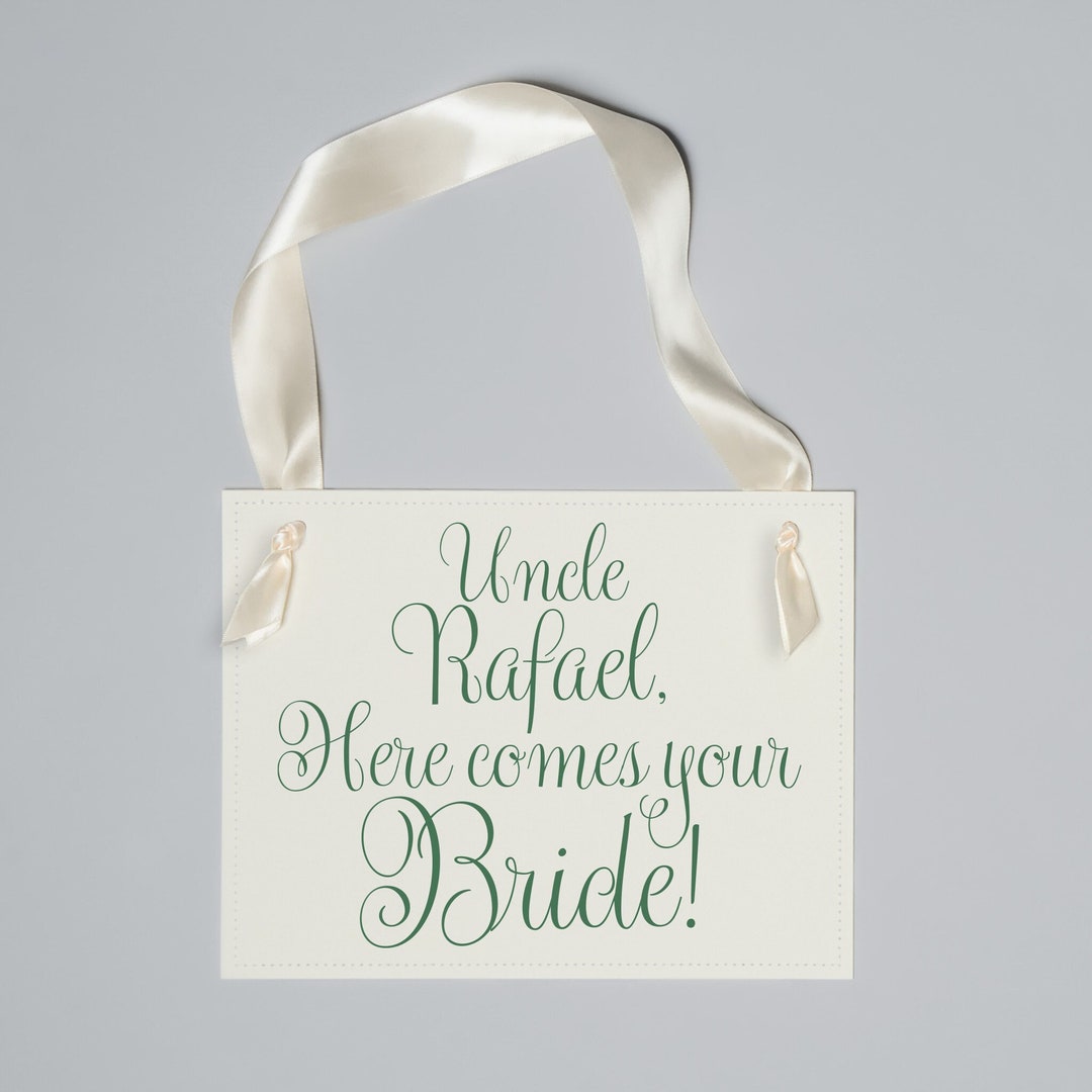 Personalized Name Sign for Uncle of Ring Bearer Here Comes the Bride ...