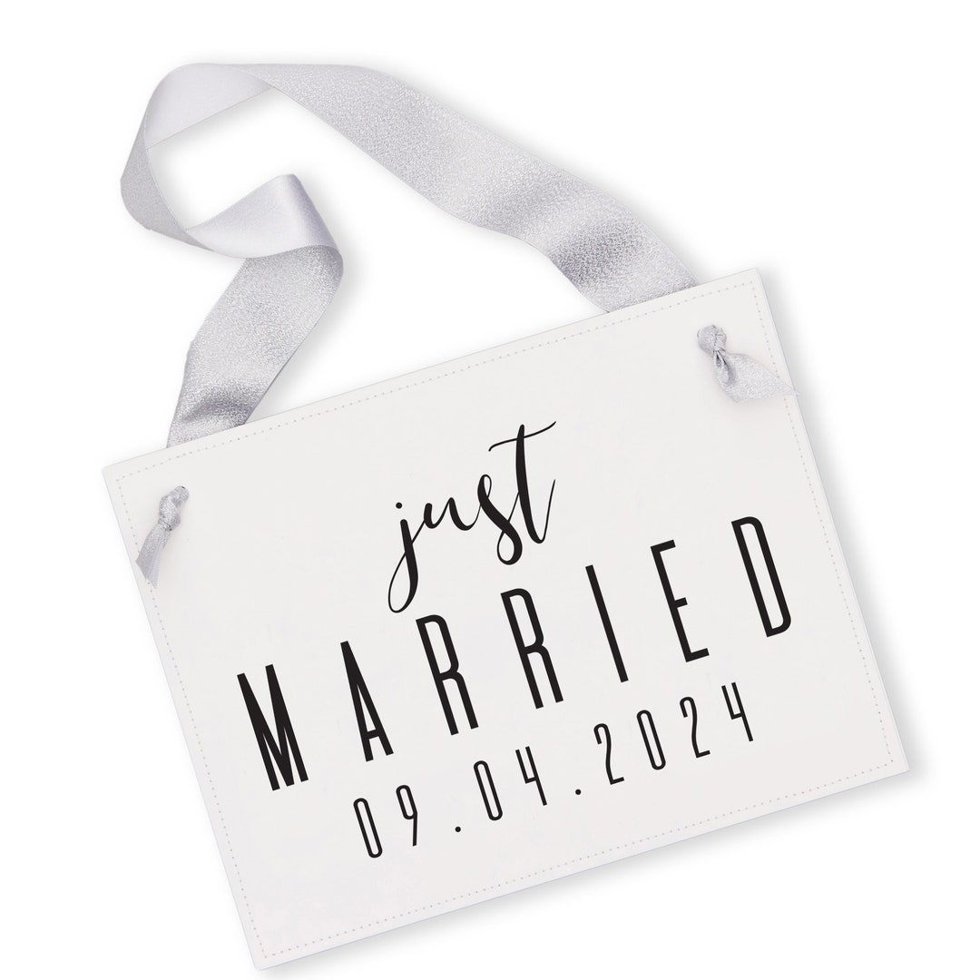 Just Married Wedding Sign Personalized Date Bride & Groom Photo Prop ...