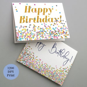 24-pack of Rainbow Sprinkle Birthday Cards - 6 Assorted Multicolor ...