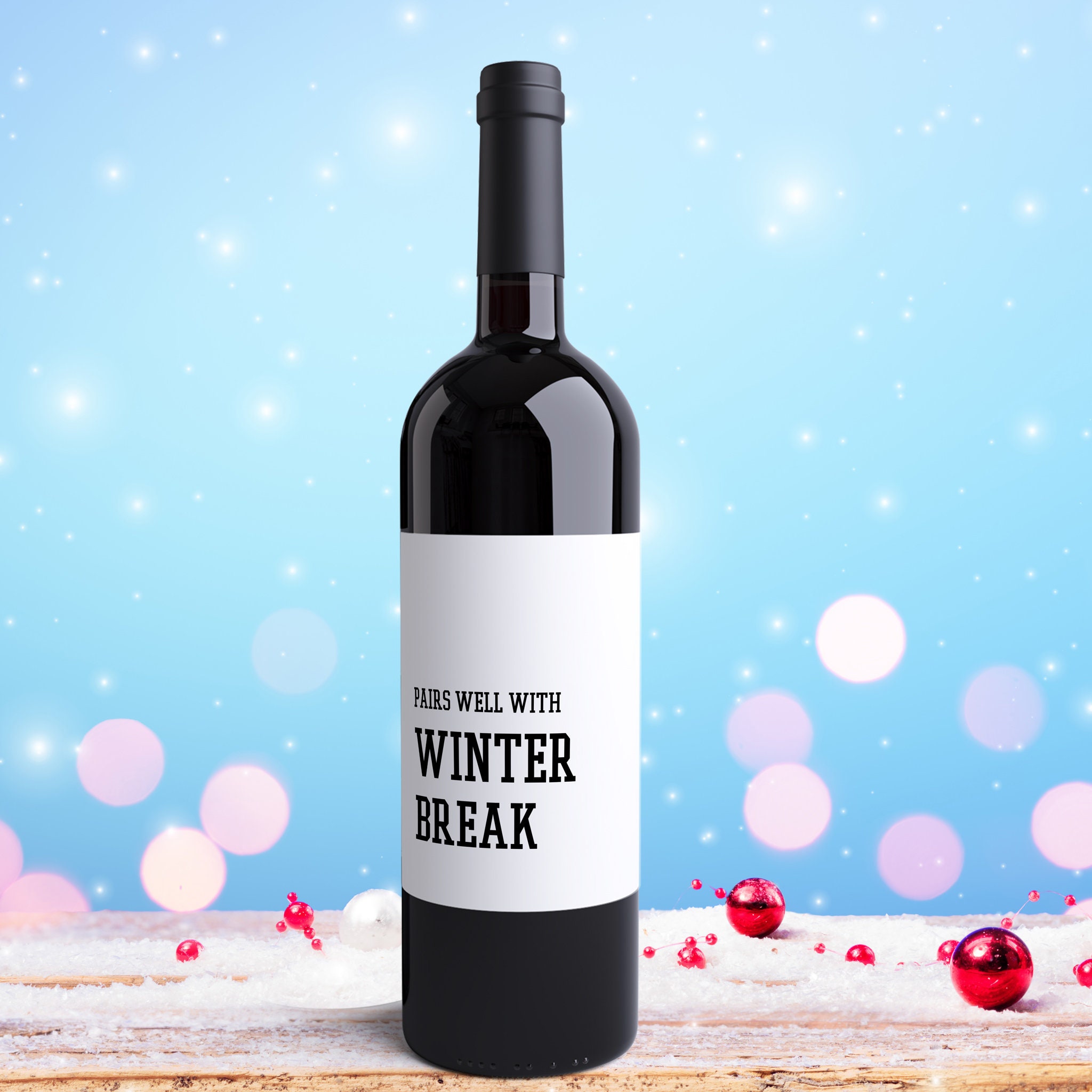 Funny Teacher Gift Wine Bottle Labels 4 Pack Christmas Present | Etsy