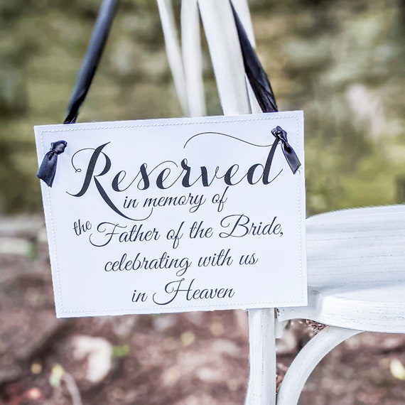 Father of the Bride Memorial Sign Reserved in Memory of - Etsy