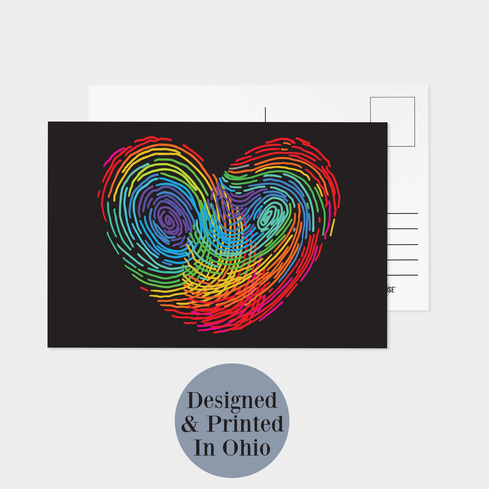 32 Rainbow Thumbprint Heart Postcards Pride Month | Etsy