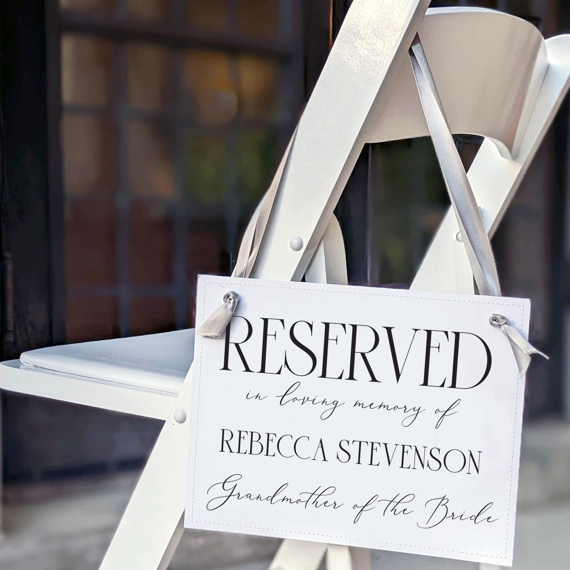 Personalized Reserved in Loving Memory of Name and Relationship Seat ...