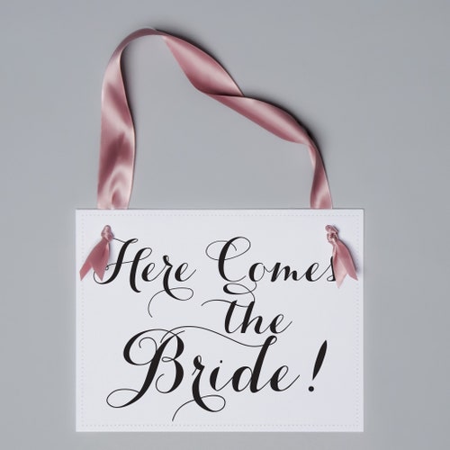 Here Comes the Bride Wedding Sign Ring Bearer Sign Flower Girl - Etsy