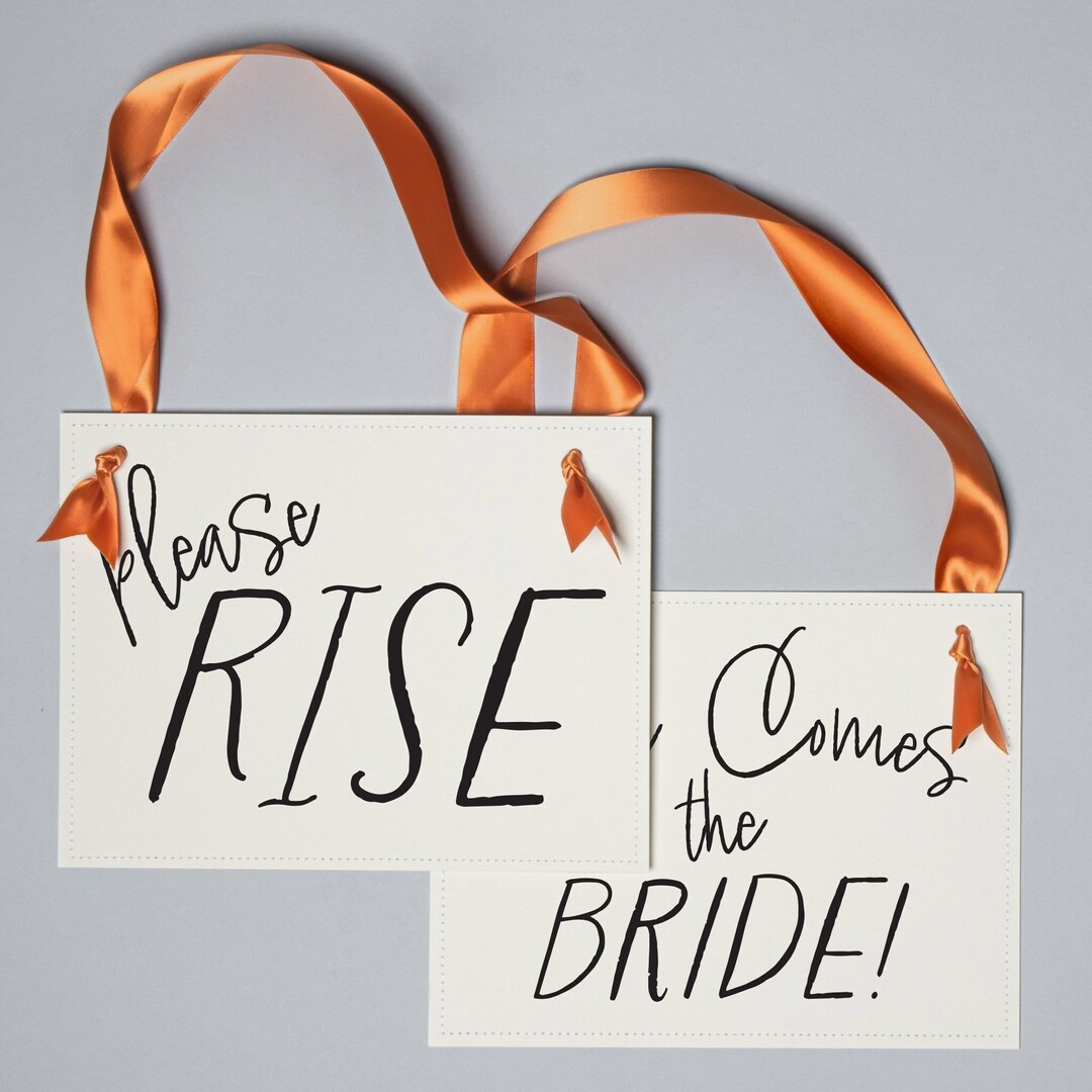 Elegant Wedding Sign Set - "please Rise" and "here Comes the Bride" for ...