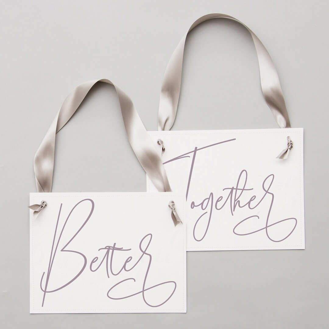 Set of 2 Elegant "better Together" Banners for Wedding Reception, Bride ...