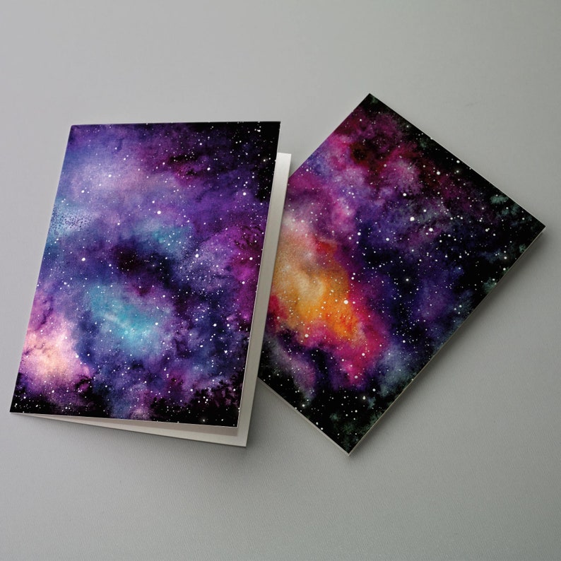 24 Galaxy Print Greeting Cards Blank Just Because All - Etsy