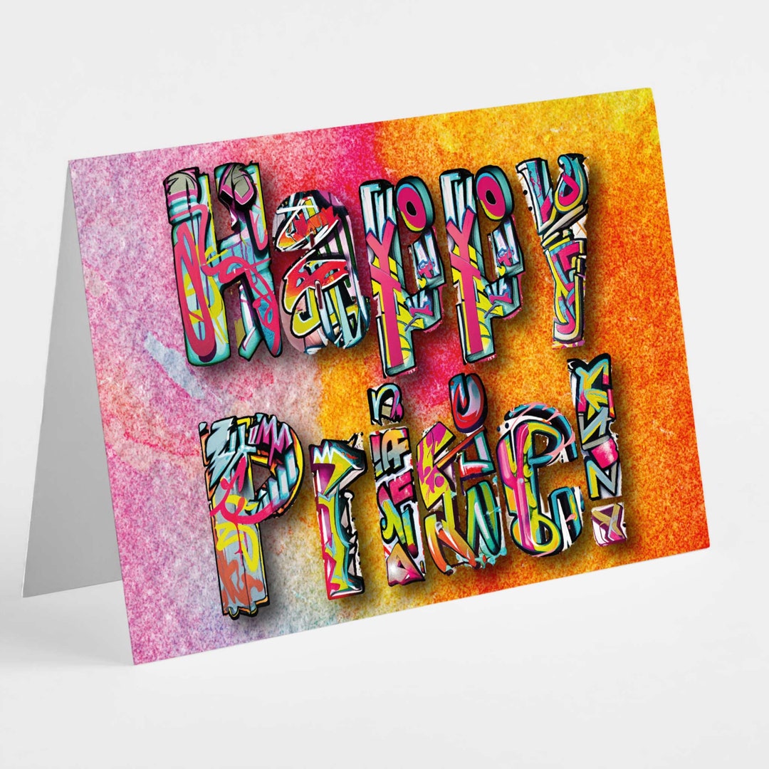 Happy Pride Greeting Cards | Graffiti Lettering | LGBTQ Rainbow Boxed ...
