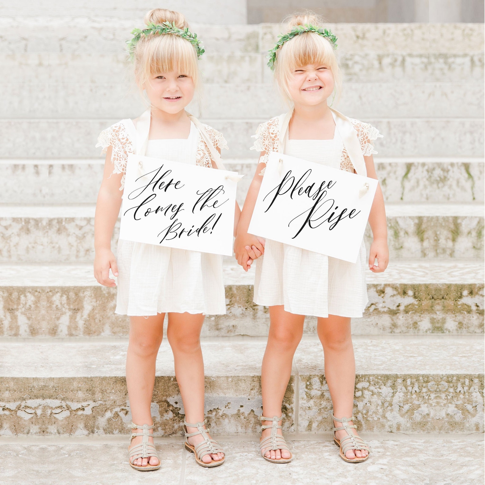Flower Girl Ring Bearer Signs - Set of 2 Wedding Signs | Here Comes the ...