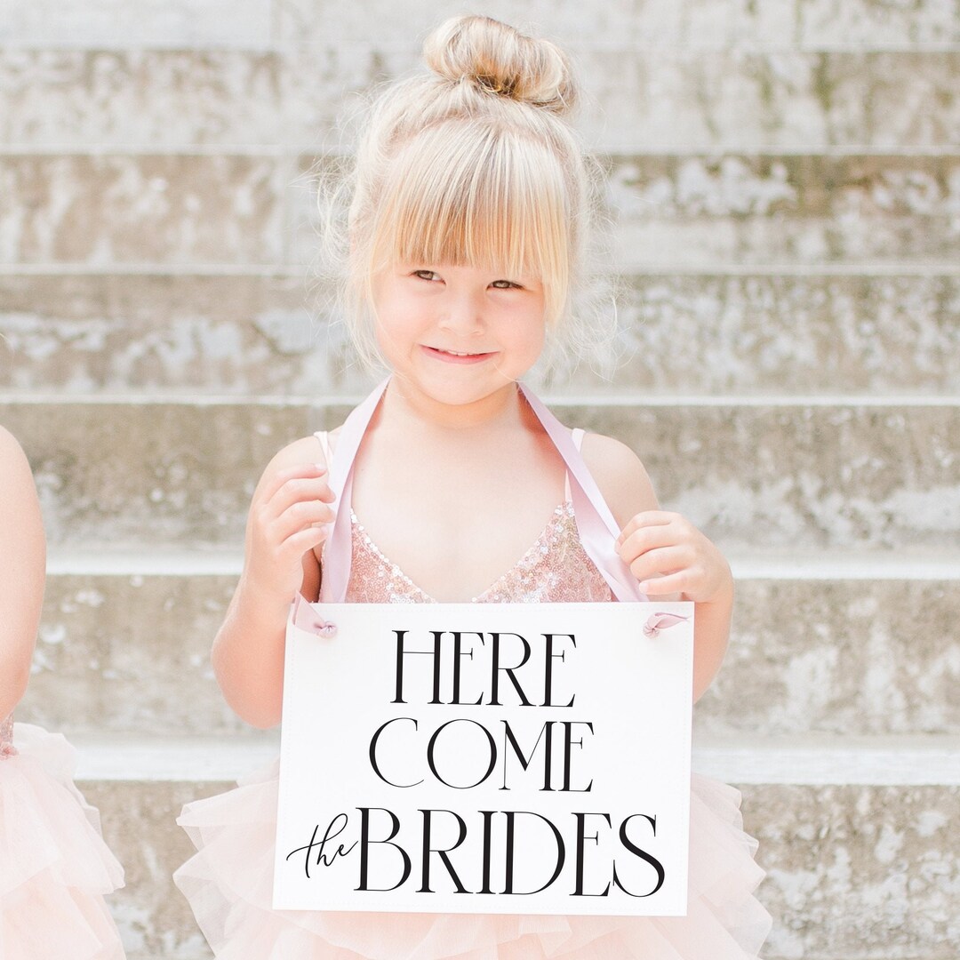 Bespoke 'here Come the Brides' Sign, Two-bride Wedding Banner, LGBT ...