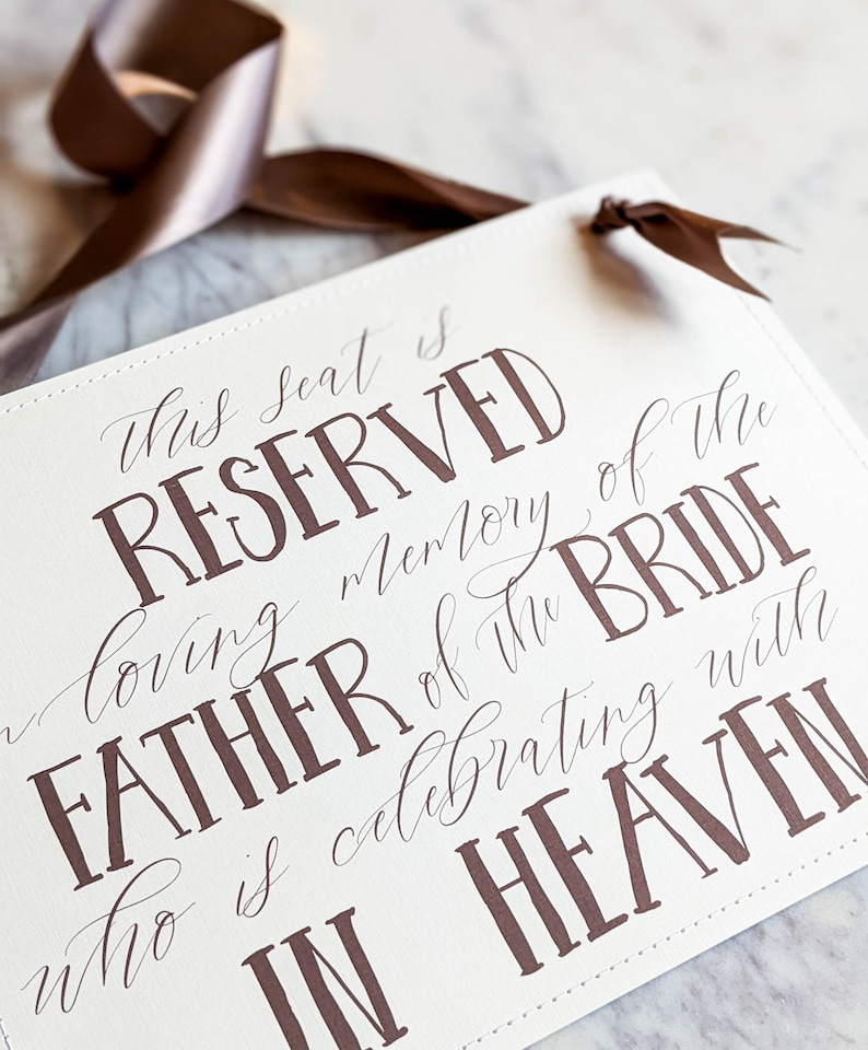Memorial Sign for Father of the Bride at Wedding Seat - Etsy