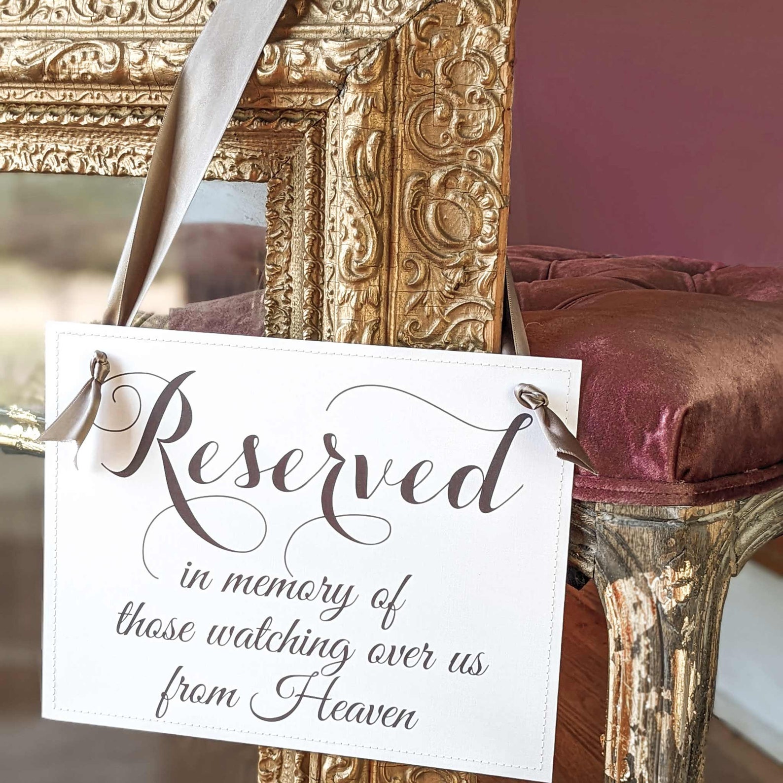 Memorial Sign Reserved in Memory of Those Watching Over Us - Etsy