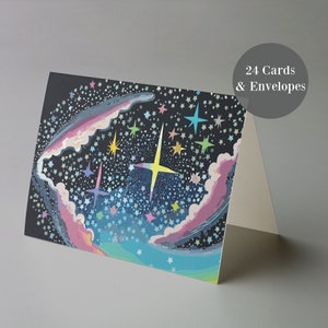 24-pack Galaxy Greeting Cards, Cosmic Starry Night Note Cards ...