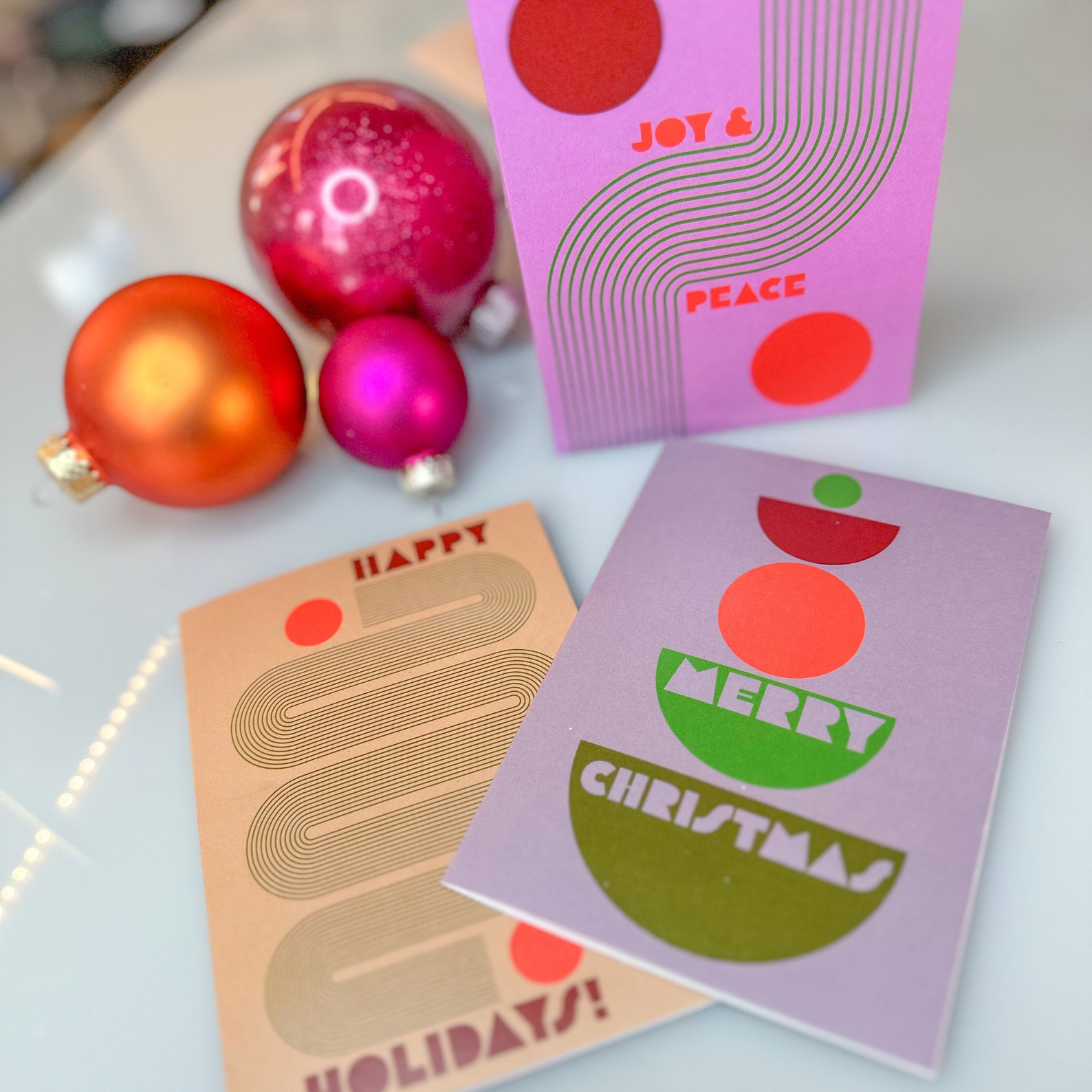 24 Modern Art Boho Christmas Cards in 6 Neutral Mod Designs With ...